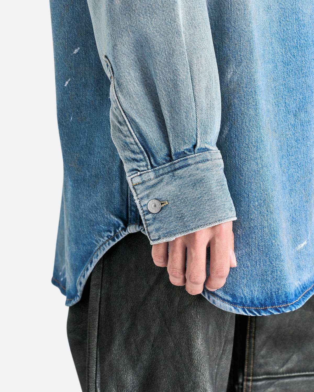 Acne Studios Press Stud Denim Shirt - Light Blue | Garmentory