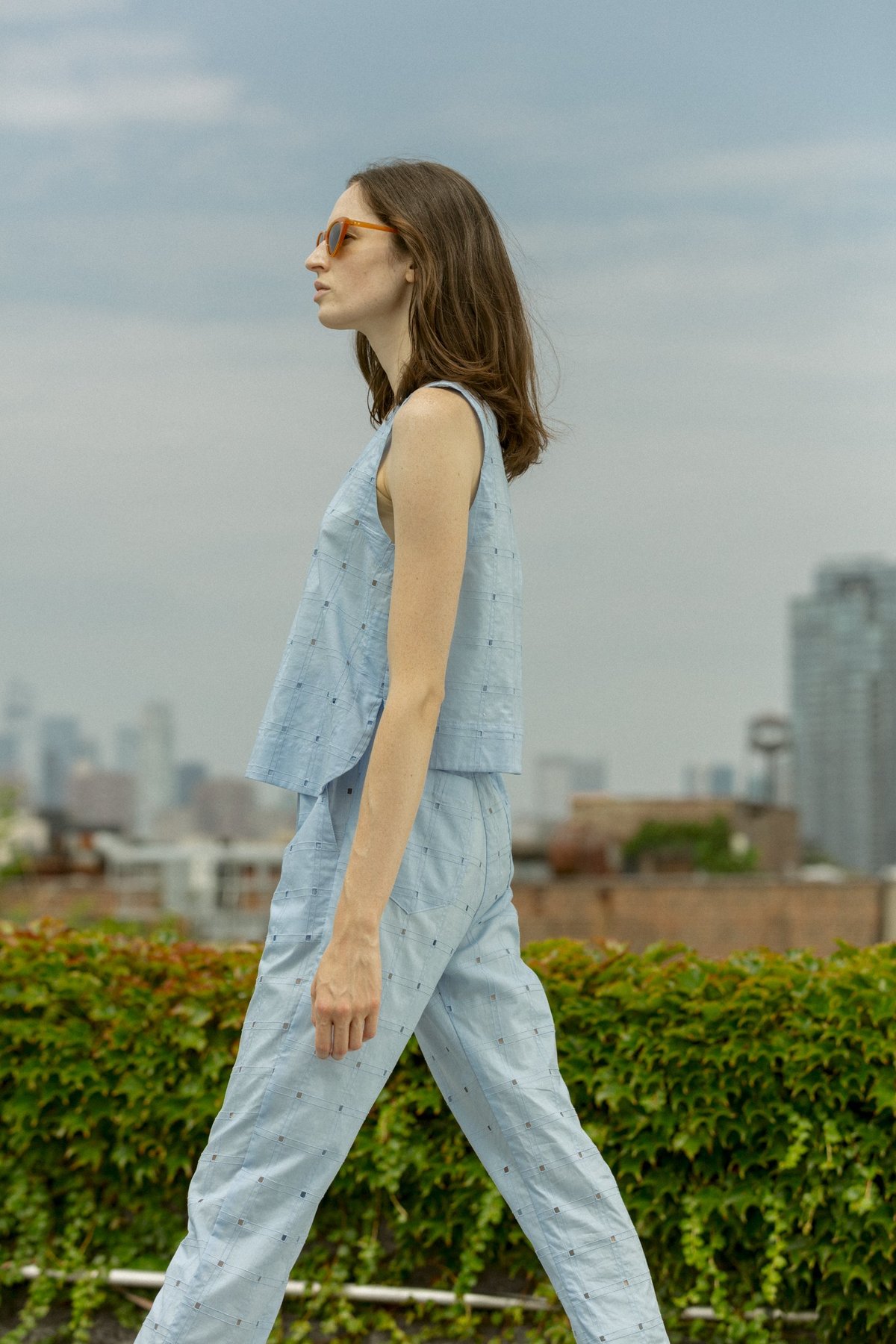 Carleen Scallop Tank - Blue Window Eyelet | Garmentory