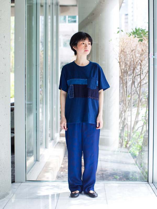 Blue Blue Japan Knitted Patchwork T-shirt - Indigo | Garmentory