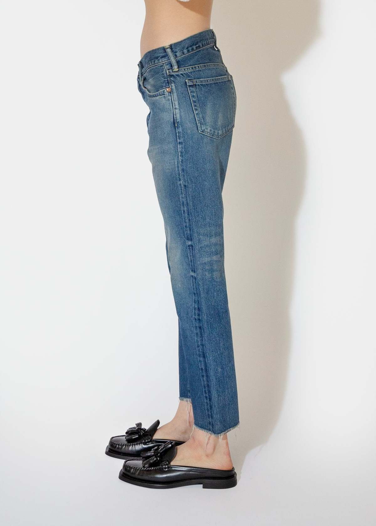 Chimala Selvedge Denim Used Ankle Cut denim - Medium Distress | Garmentory