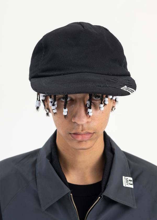 Mihara Yasuhiro Damege Processing Textile Cap - Black | Garmentory