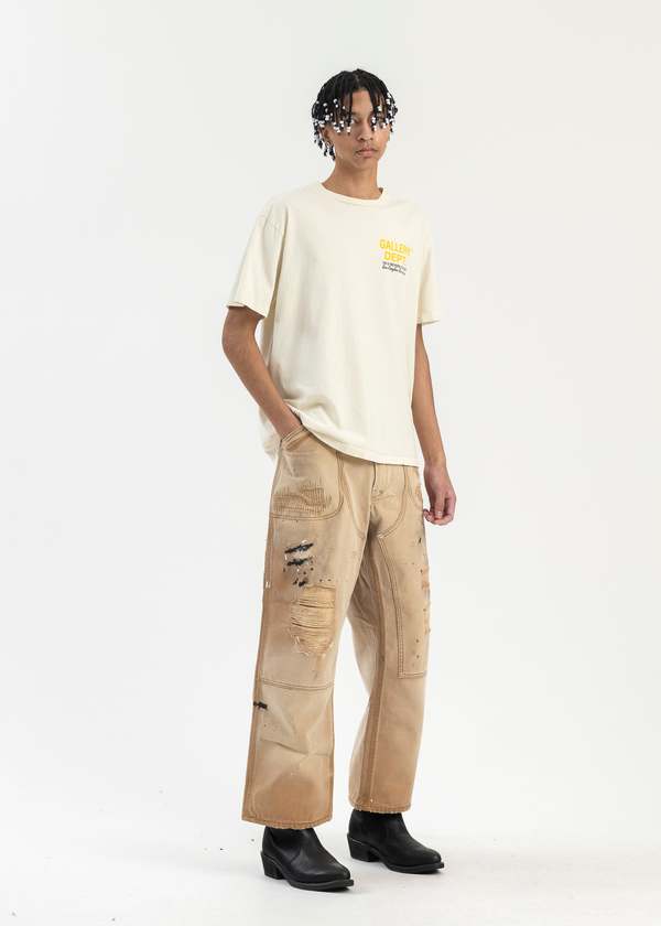 GALLERY DEPT. Branko Tan Distressed Painted Carpenters - Tan | Garmentory