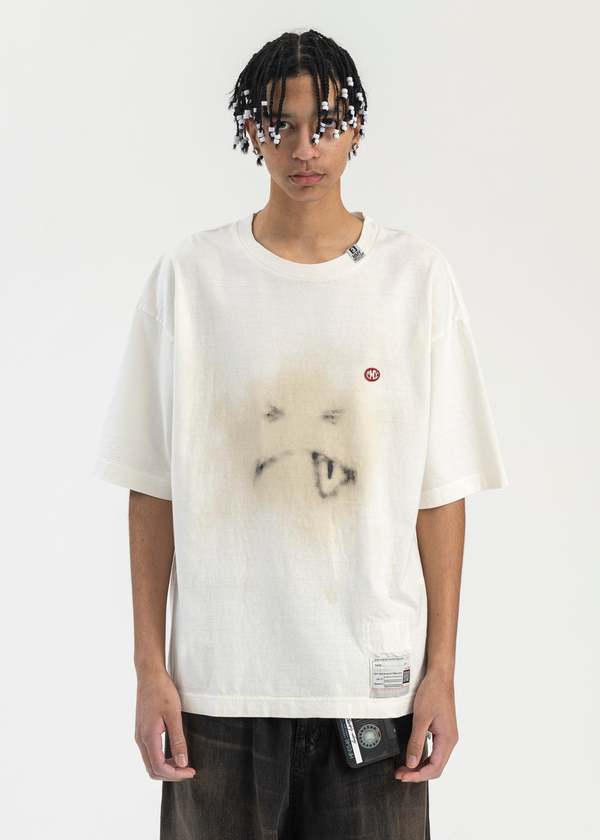 Mihara Yasuhiro SMILY FACE PRINTED TEE 2 - WHITE | Garmentory