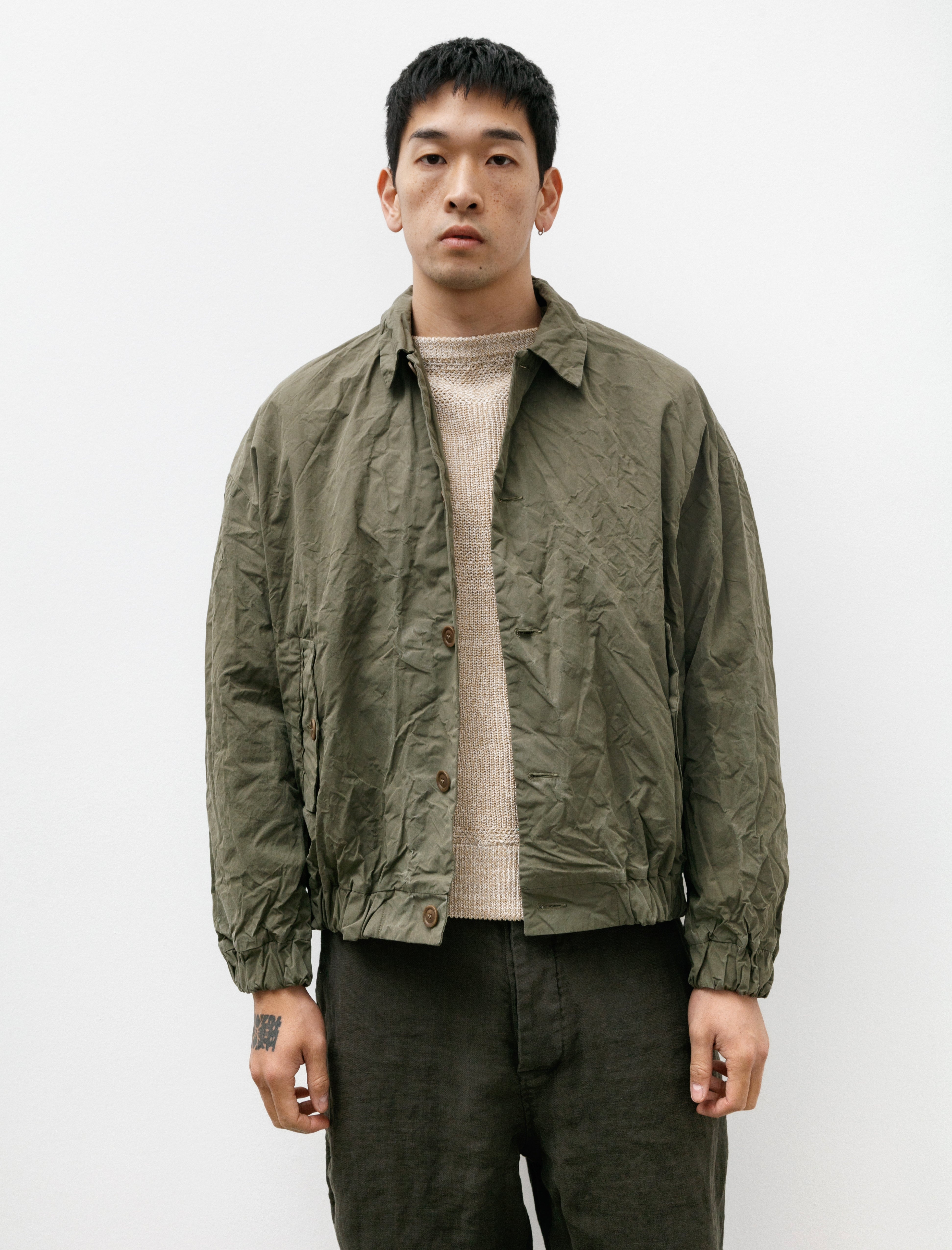 Casey Casey Mens Harrington Card Jacket - Faded Olive | Garmentory