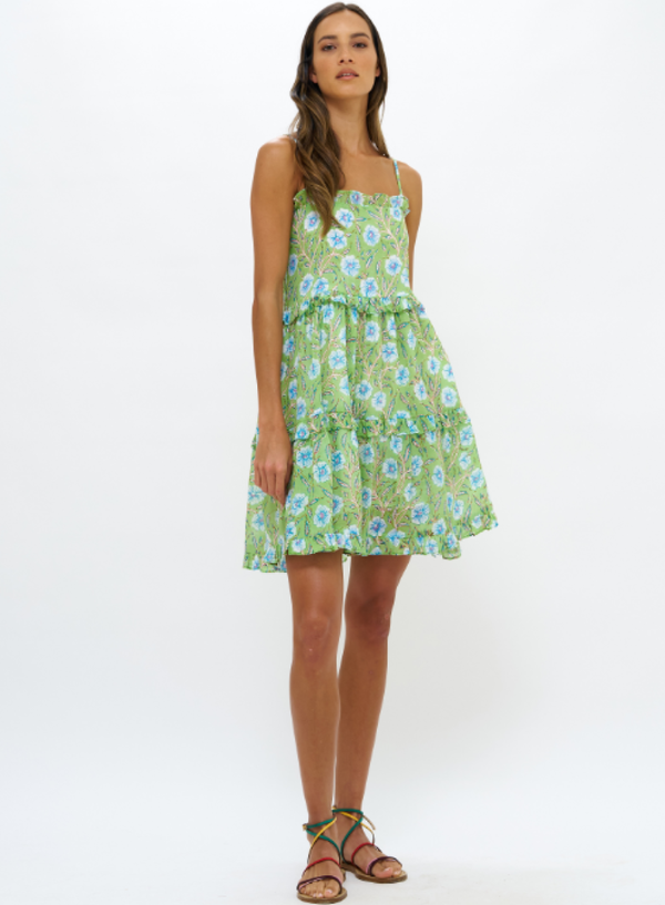 Oliphant Smocked Back Mini - Amalfi Lime | Garmentory