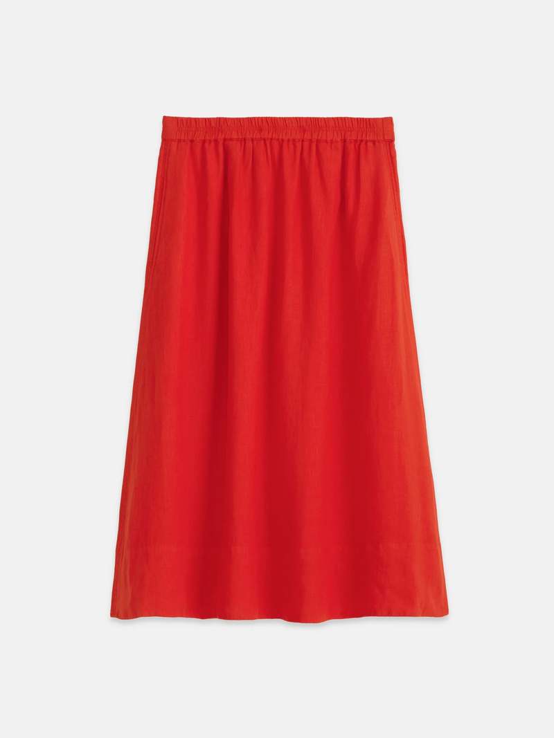 Alex Mill Standard Pull On Linen Skirt - Chili/Flax | Garmentory