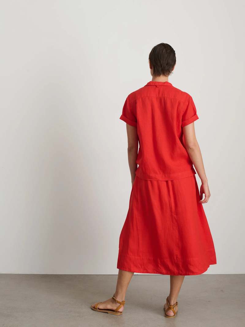 Alex Mill Standard Pull On Linen Skirt - Chili/Flax | Garmentory