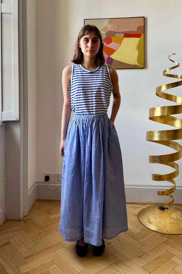 ICHI ANTIQUITES Tank Top - Blue/White Stripe | Garmentory