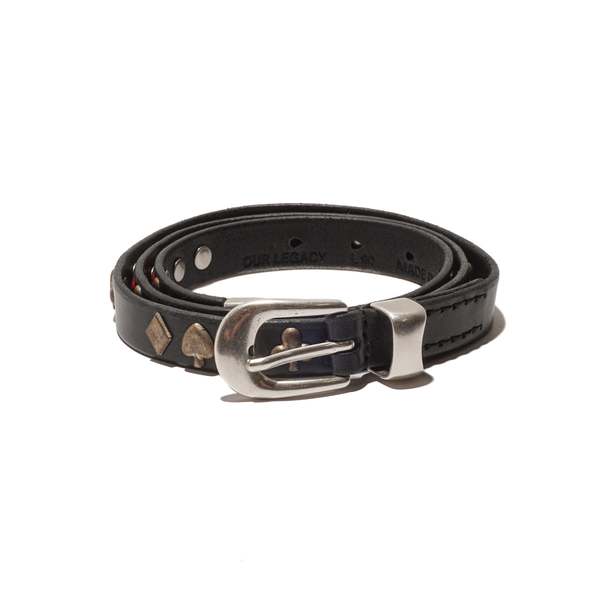 Our Legacy 2CM CARD DECK BELT - BLACK BRIDLE LEATHER | Garmentory