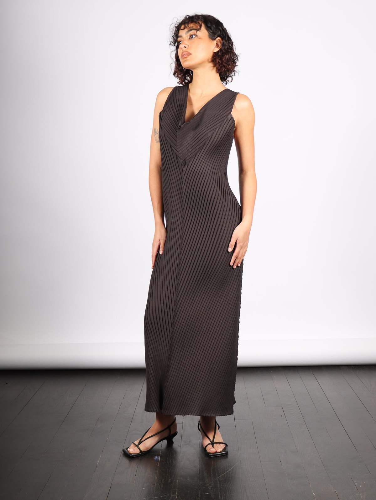 Issey Miyake Paper Like Pleats Dress - Black | Garmentory