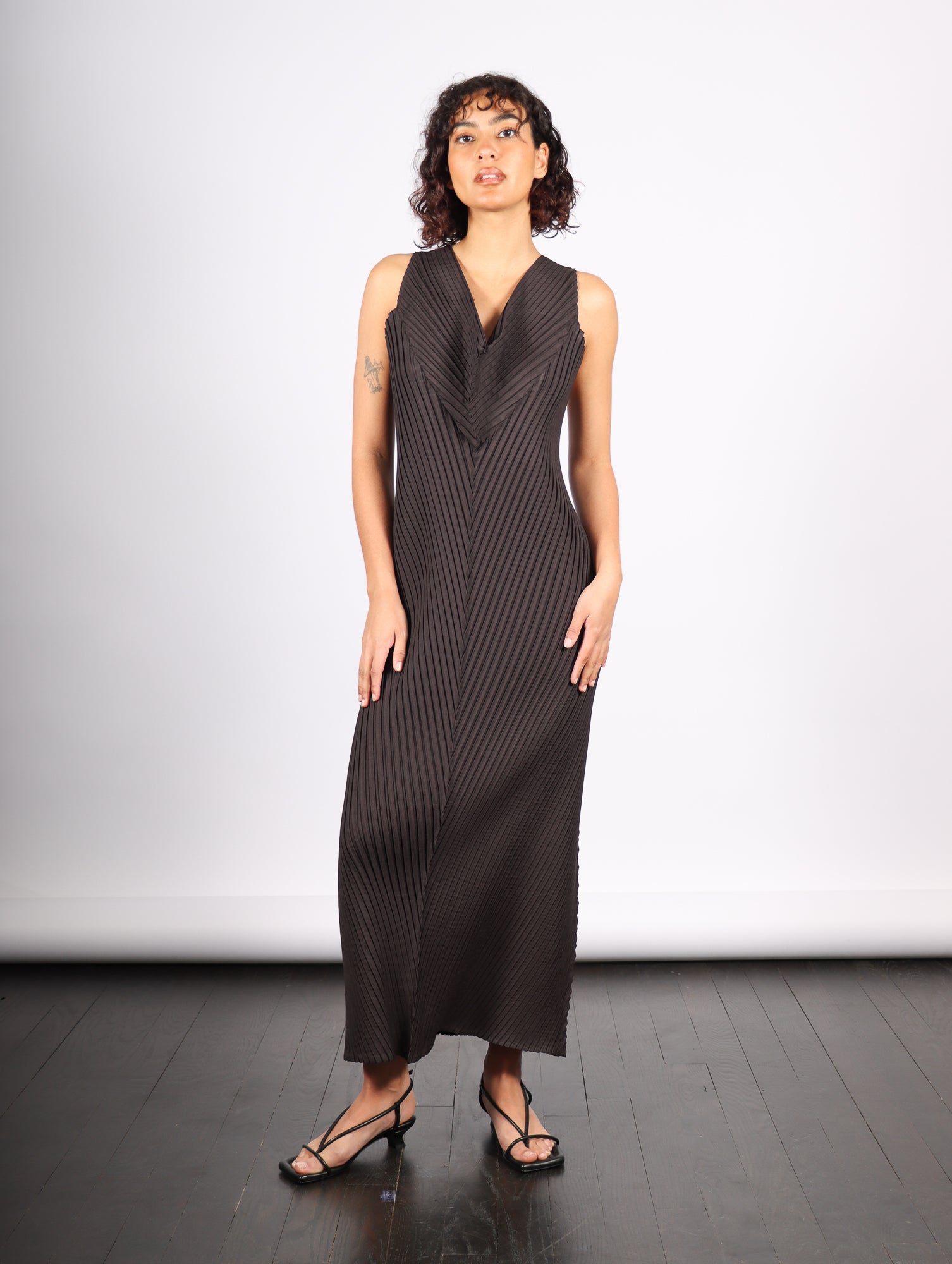 Issey Miyake Paper Like Pleats Dress - Black | Garmentory