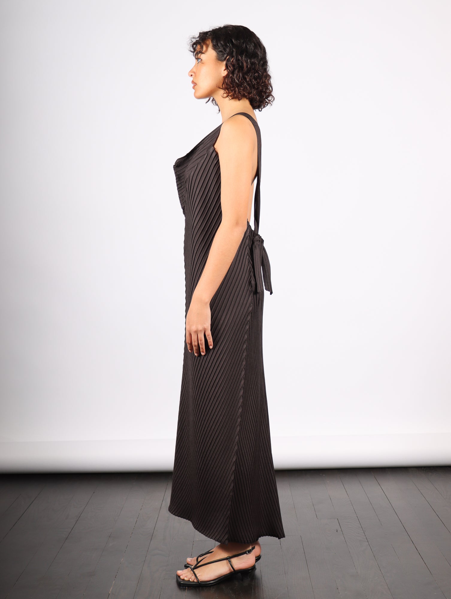Issey Miyake Paper Like Pleats Dress - Black | Garmentory
