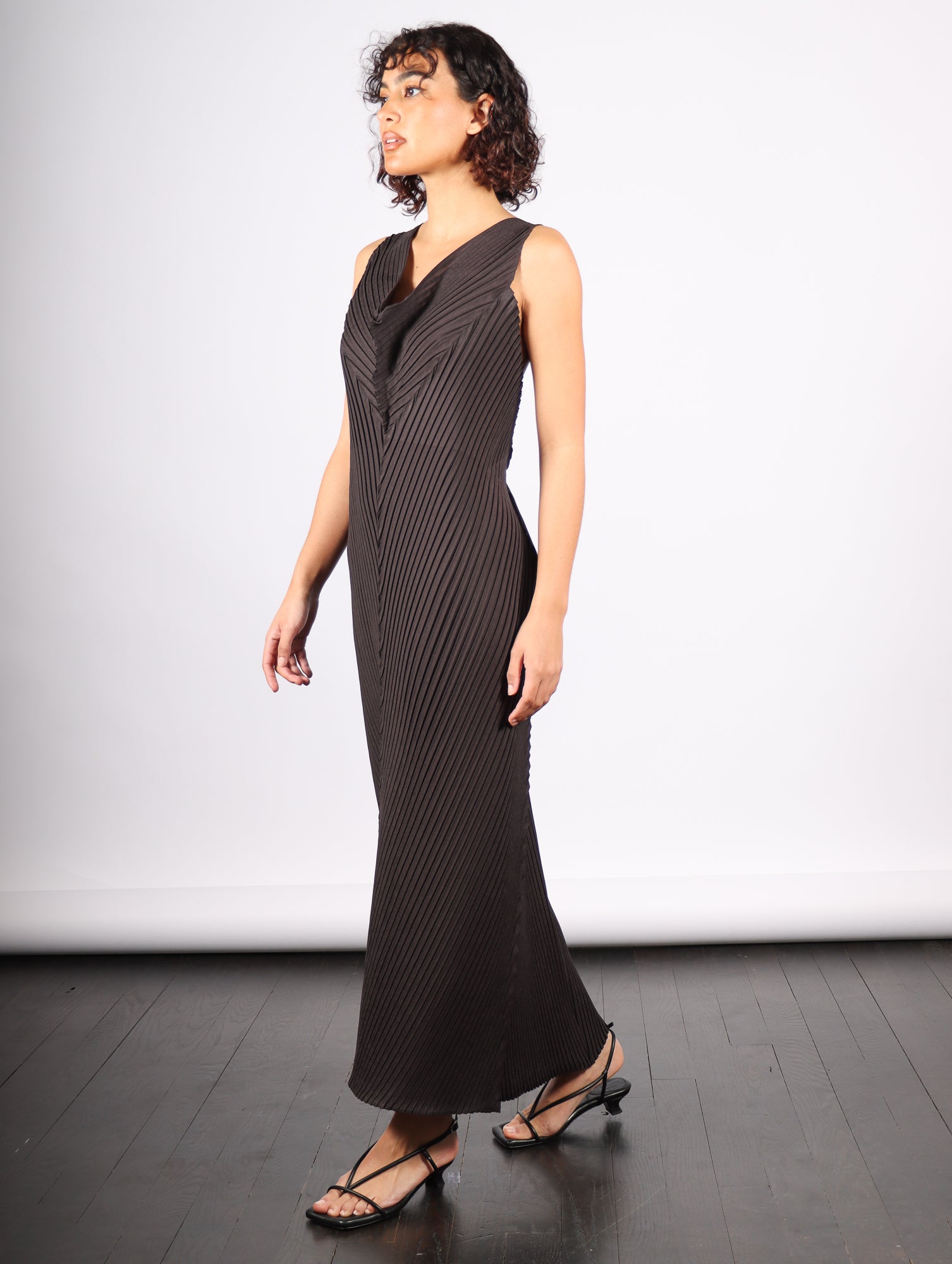 Issey Miyake Paper Like Pleats Dress - Black | Garmentory