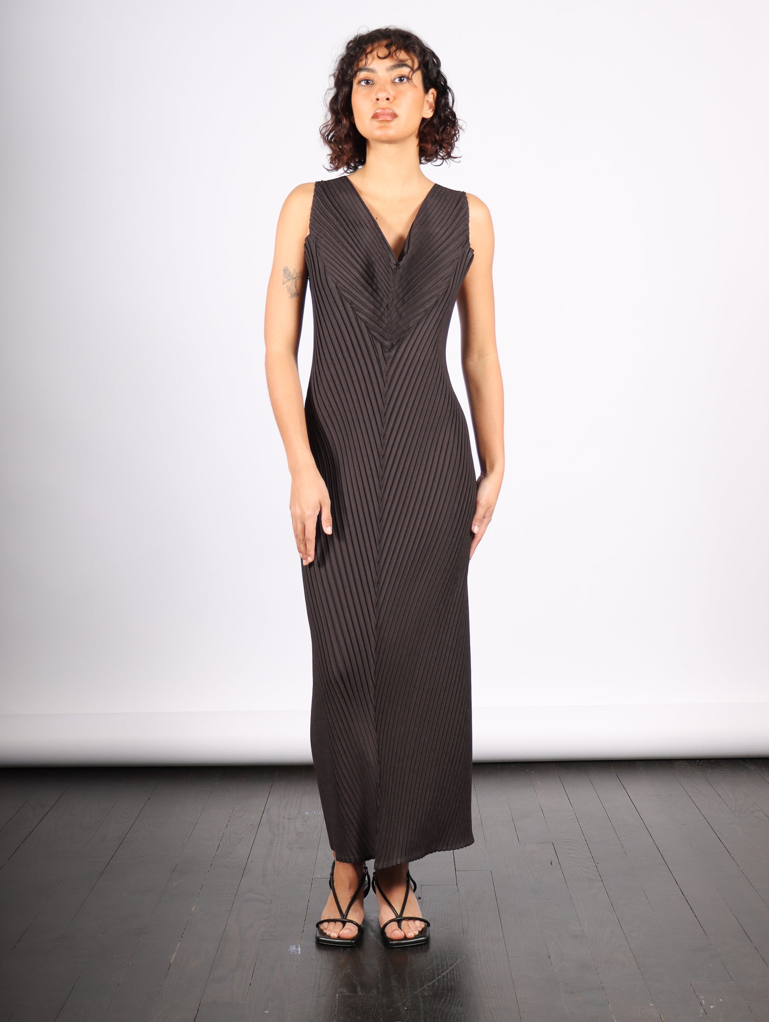 Issey Miyake Paper Like Pleats Dress - Black | Garmentory