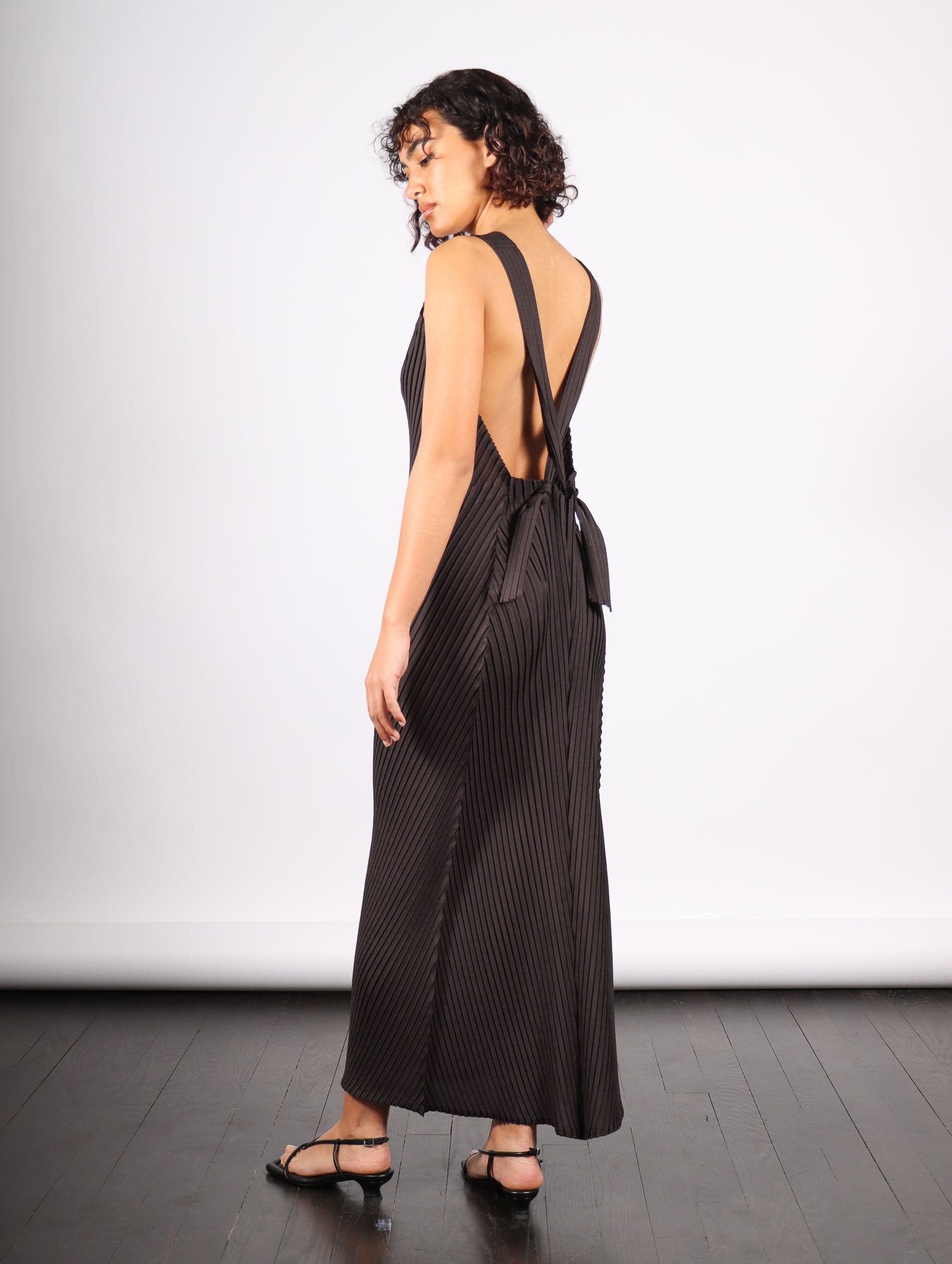 Issey Miyake Paper Like Pleats Dress - Black | Garmentory