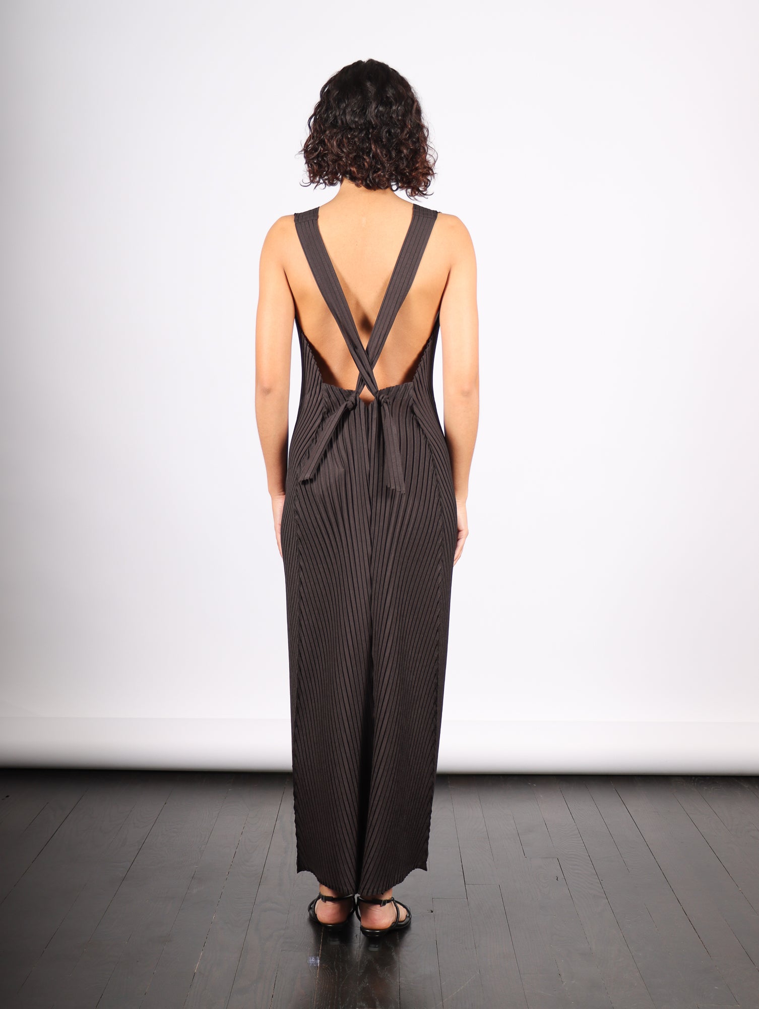 Issey Miyake Paper Like Pleats Dress - Black | Garmentory