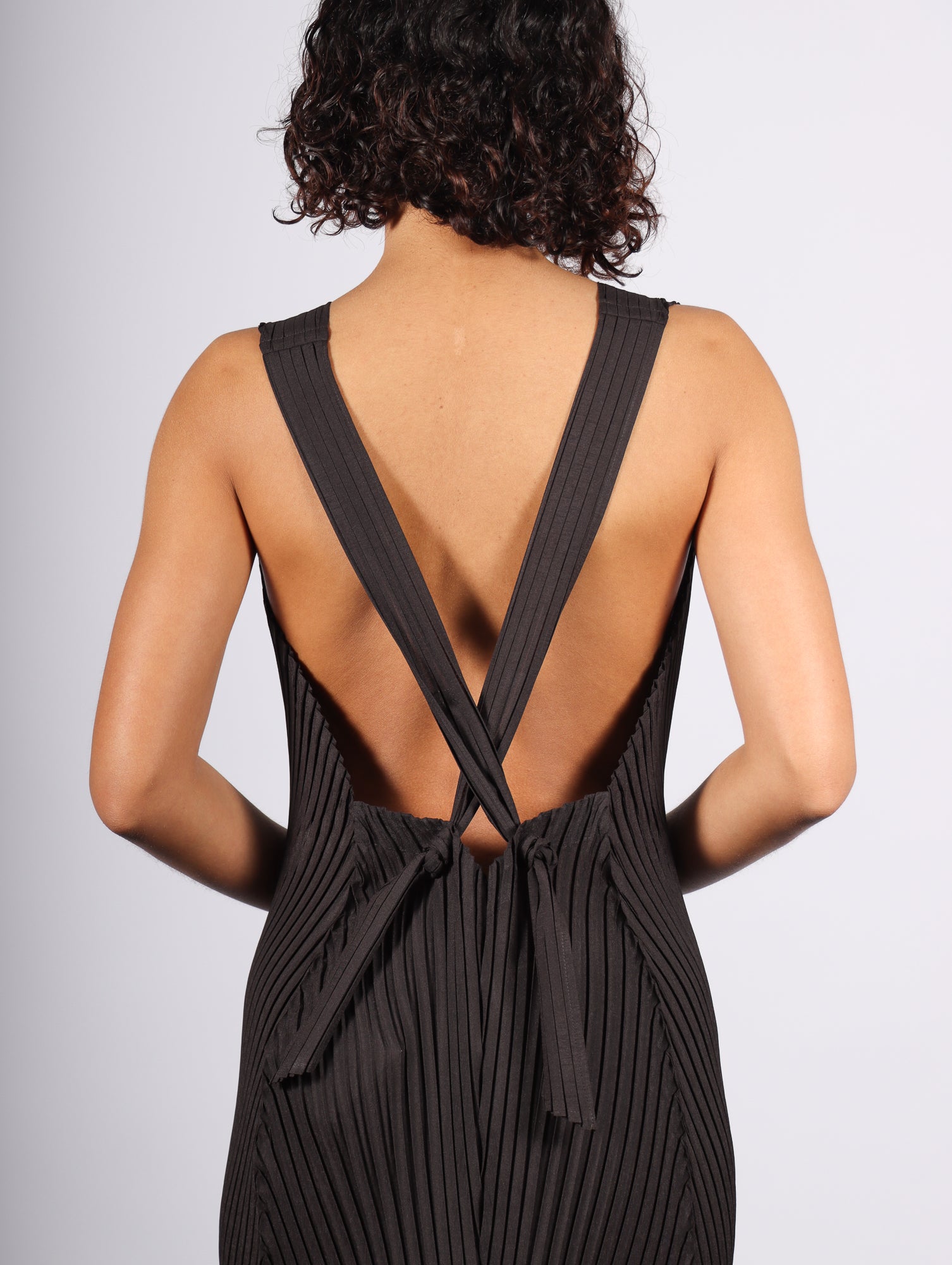 Issey Miyake Paper Like Pleats Dress - Black | Garmentory