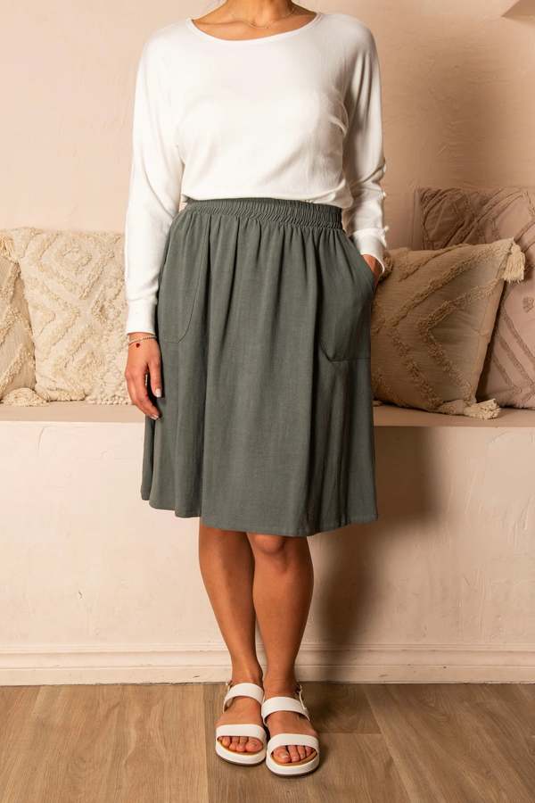 CHERRY BOBIN JUPE SOUFFLE LGER SKIRT - VERT | Garmentory