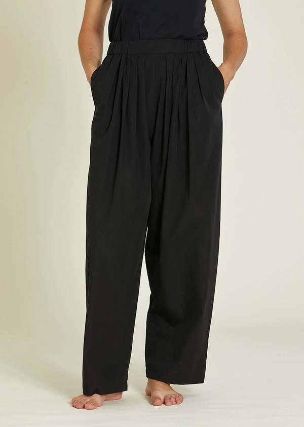 Black Crane Straight Draped Pants - Black | Garmentory
