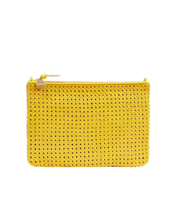 Clare V. Flat Clutch w/ Tabs - Dandelion Rattan | Garmentory