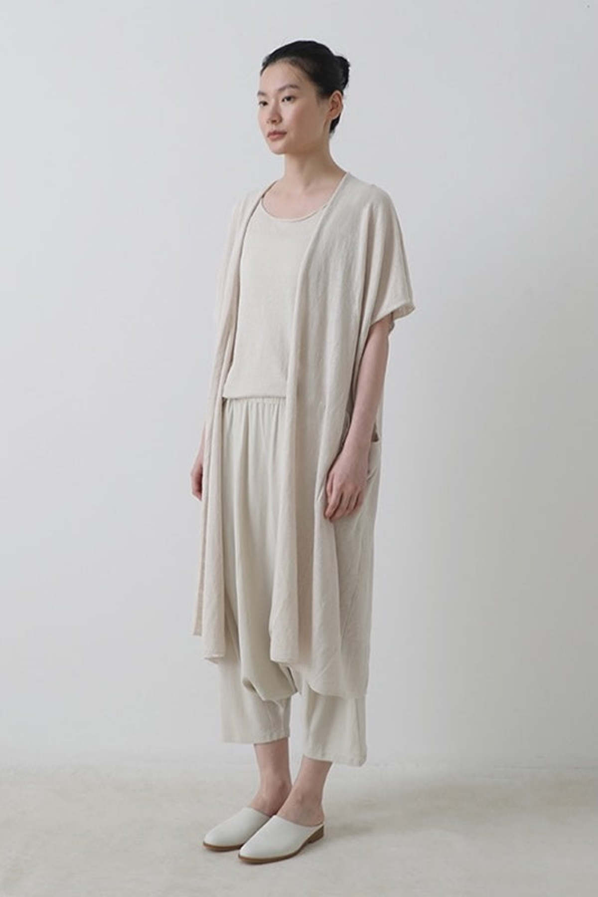 Evam Eva Linen Robe Vest - ivory | Garmentory