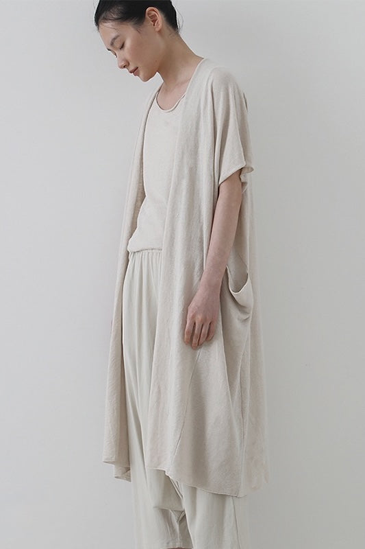 Evam Eva Linen Robe Vest - ivory | Garmentory