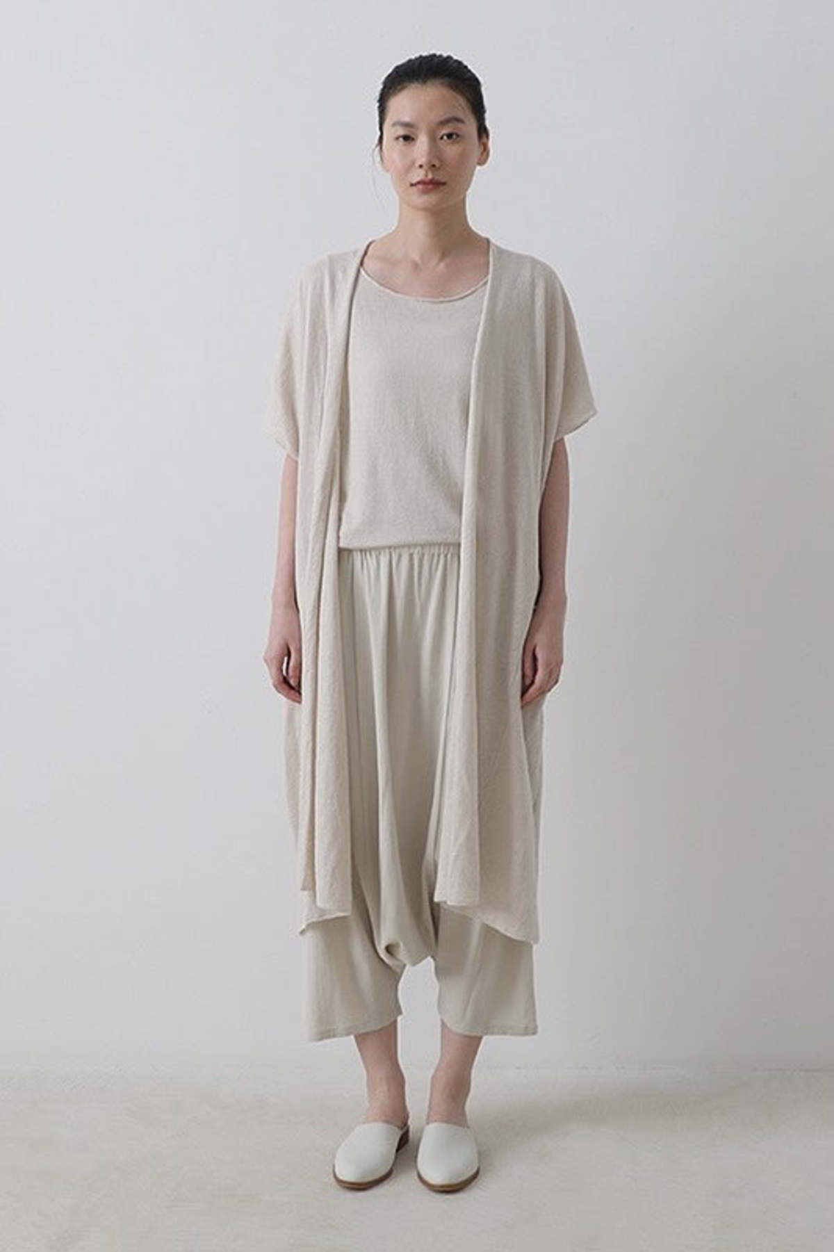 Evam Eva Linen Robe Vest - ivory | Garmentory