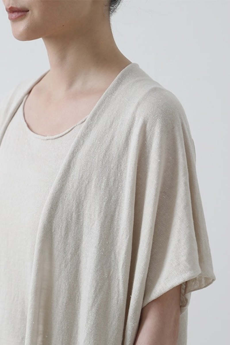Evam Eva Linen Robe Vest - ivory | Garmentory