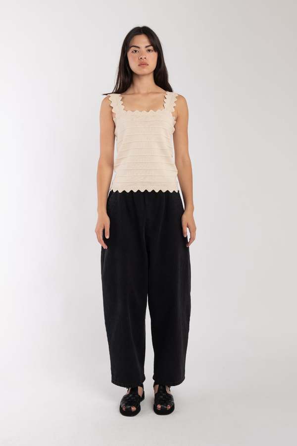 Micaela Greg Scallop Tank - Cream | Garmentory