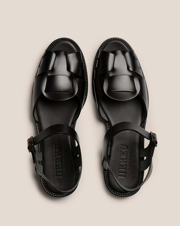 Hereu Ancora Fisherman Sandal - Black | Garmentory
