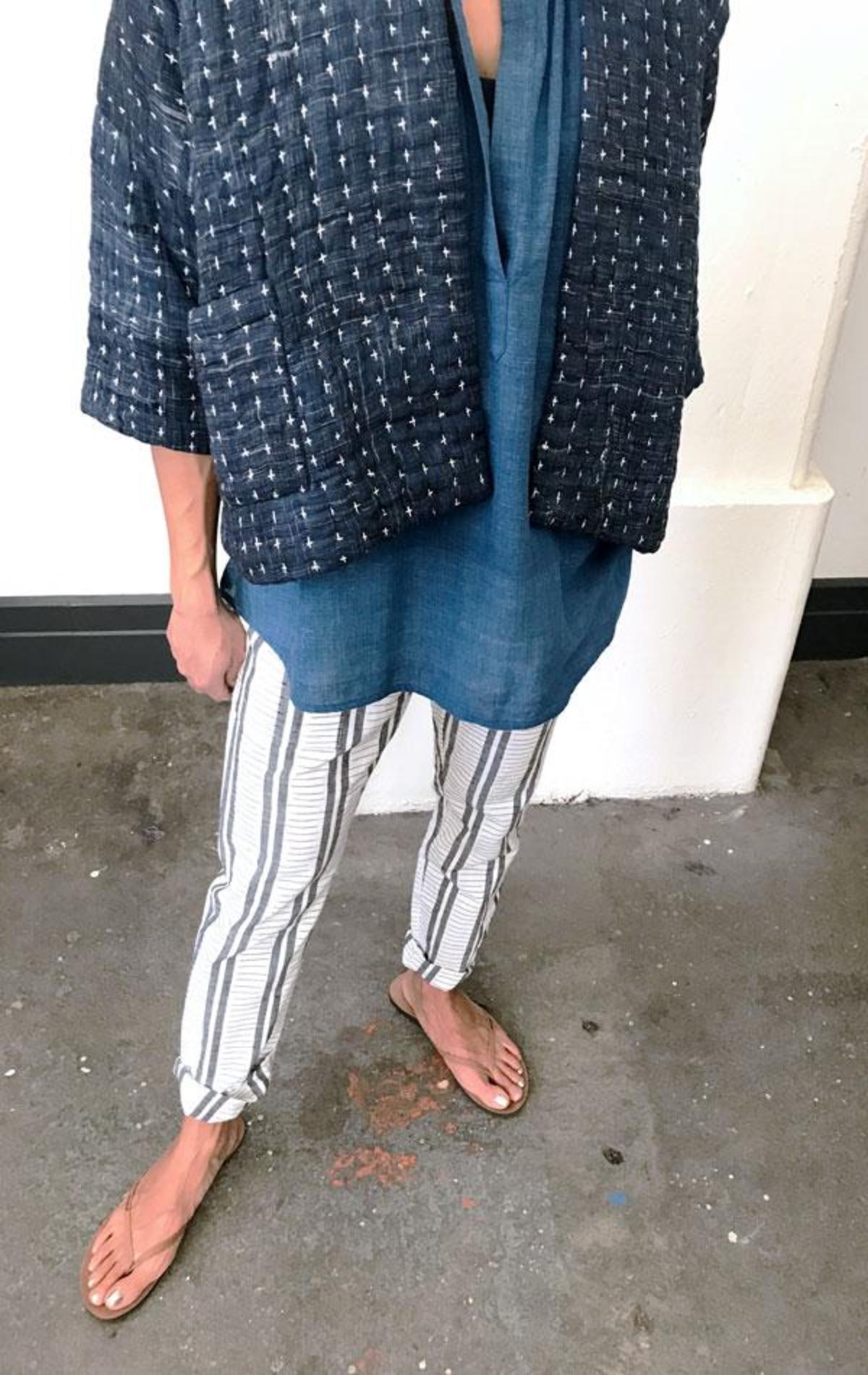 Neeru Kumar Blanket Kantha Jacket in Indigo | Garmentory