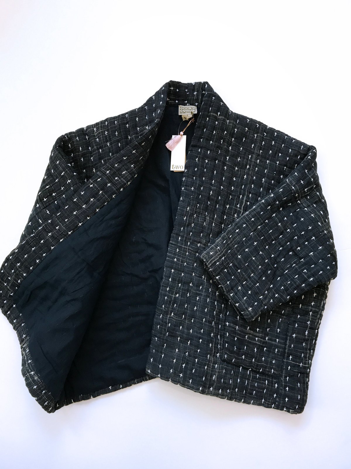 Neeru Kumar Blanket Kantha Jacket in Indigo | Garmentory