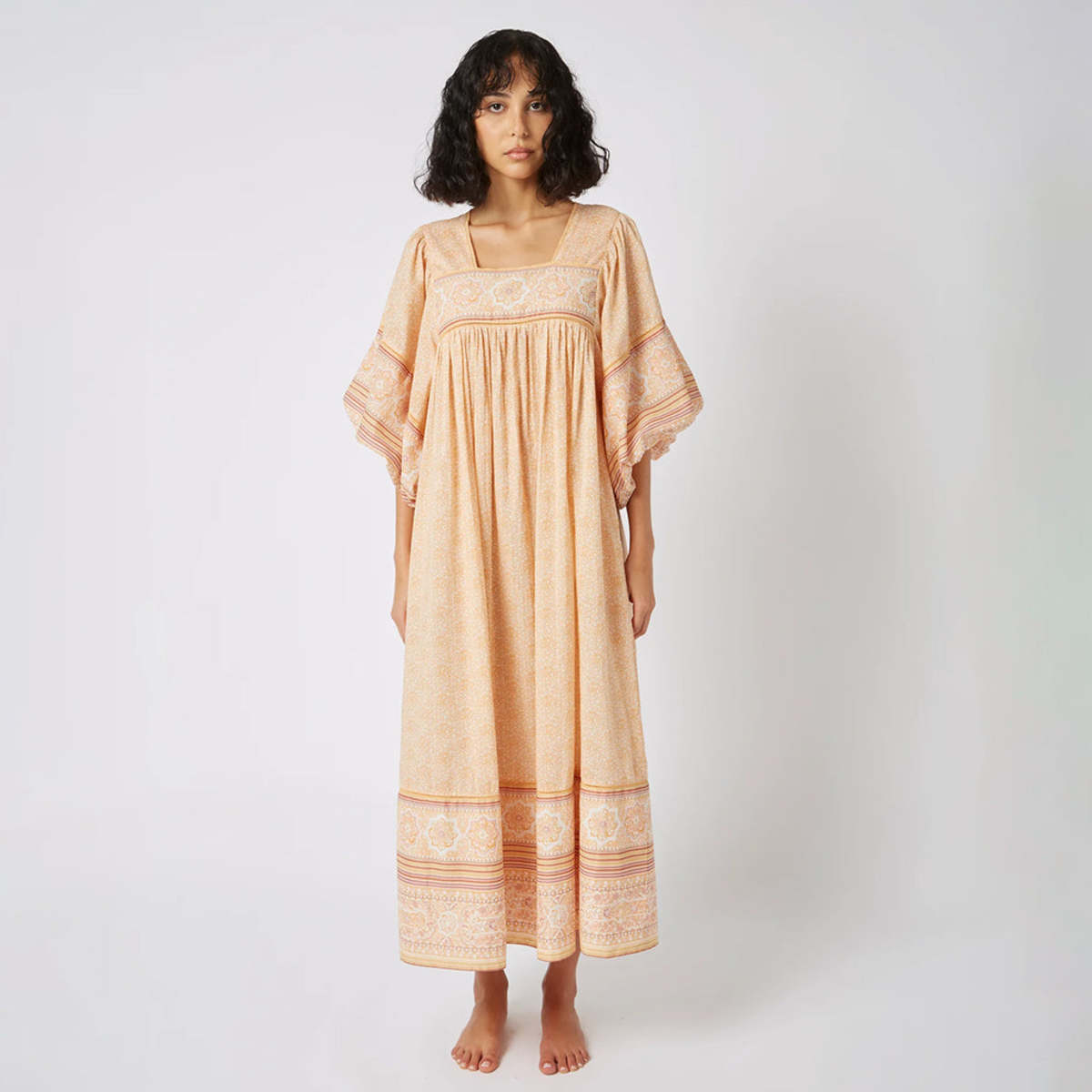 FAUNE Woman Meadow Dress - Tuscan Peach Orange | Garmentory