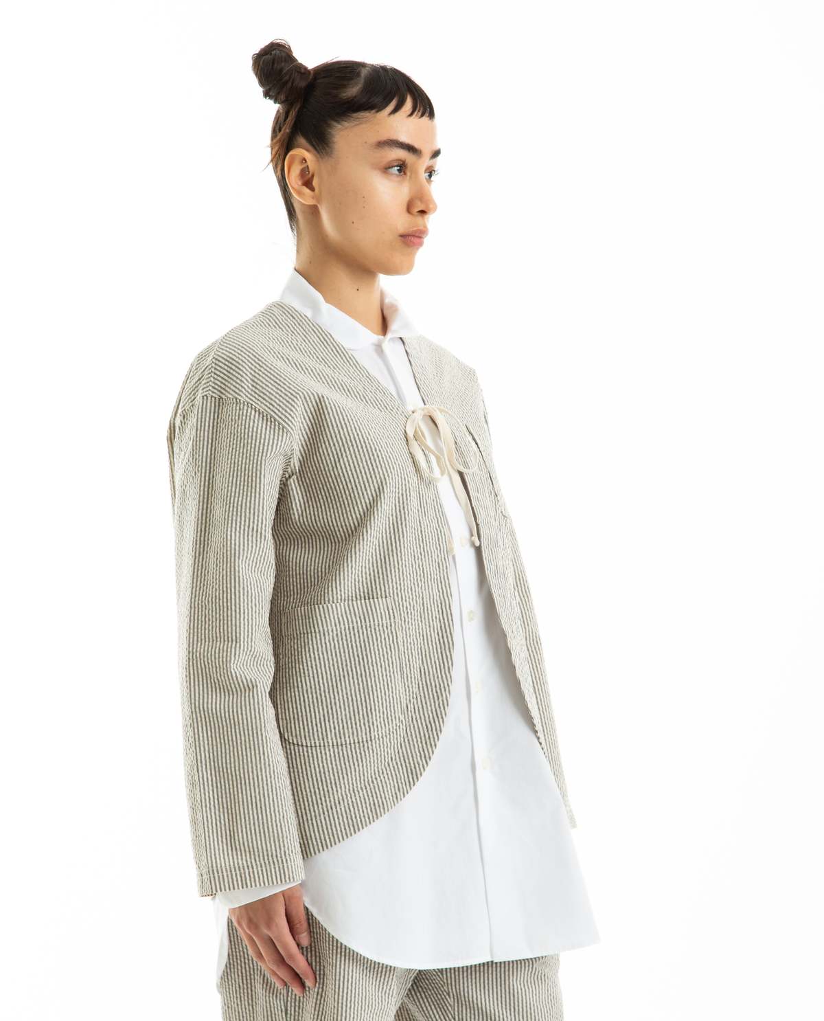 Engineered Garments Cutaway Jacket - Navy/Natural | Garmentory