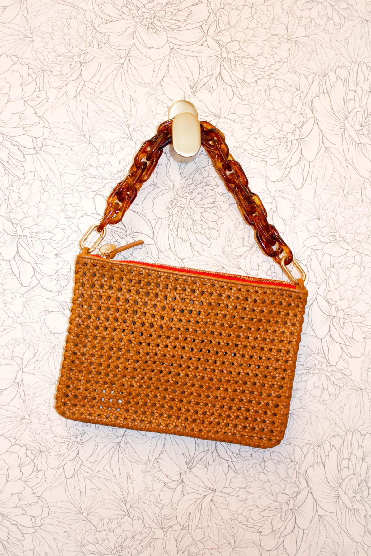 Clare V. Flat Clutch with Tabs - Tan Rattan | Garmentory