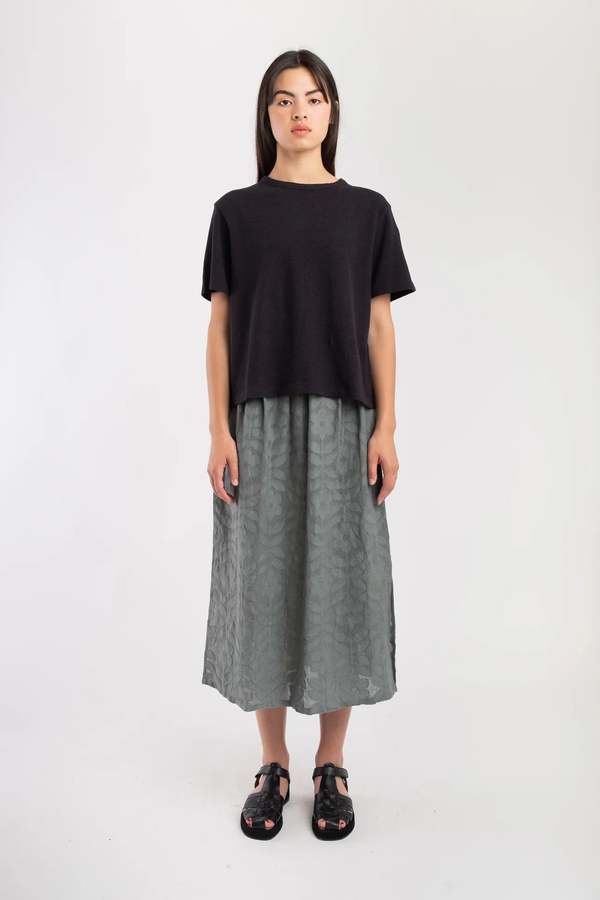 Micaela Greg floral jacquard skirt - Mineral green | Garmentory