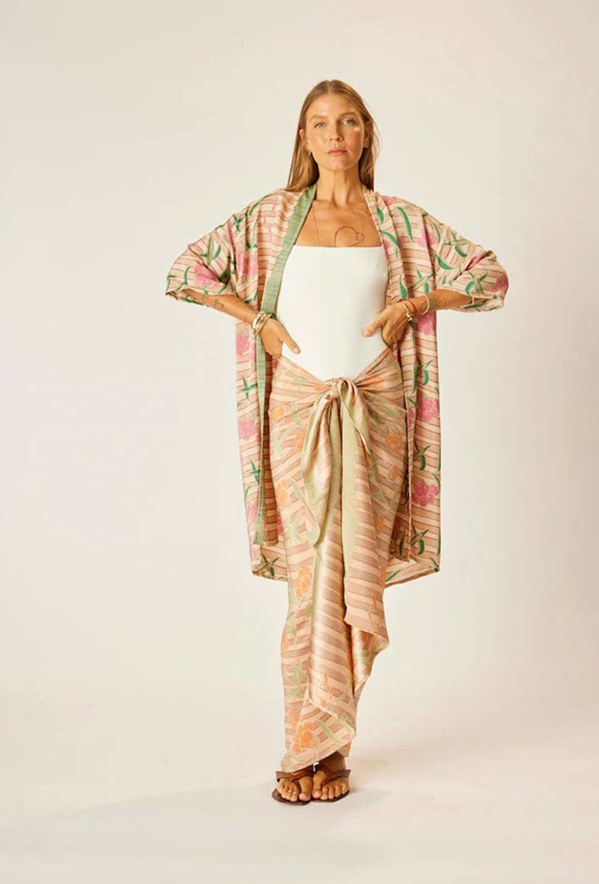 Natalie Martin Lennon Kimono - Chamomile Rose | Garmentory
