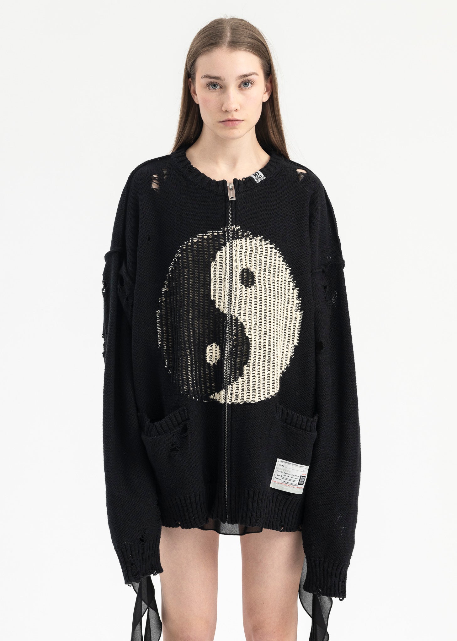 Mihara Yasuhiro INSIDE OUT KNIT CARDIGAN - BLACK | Garmentory