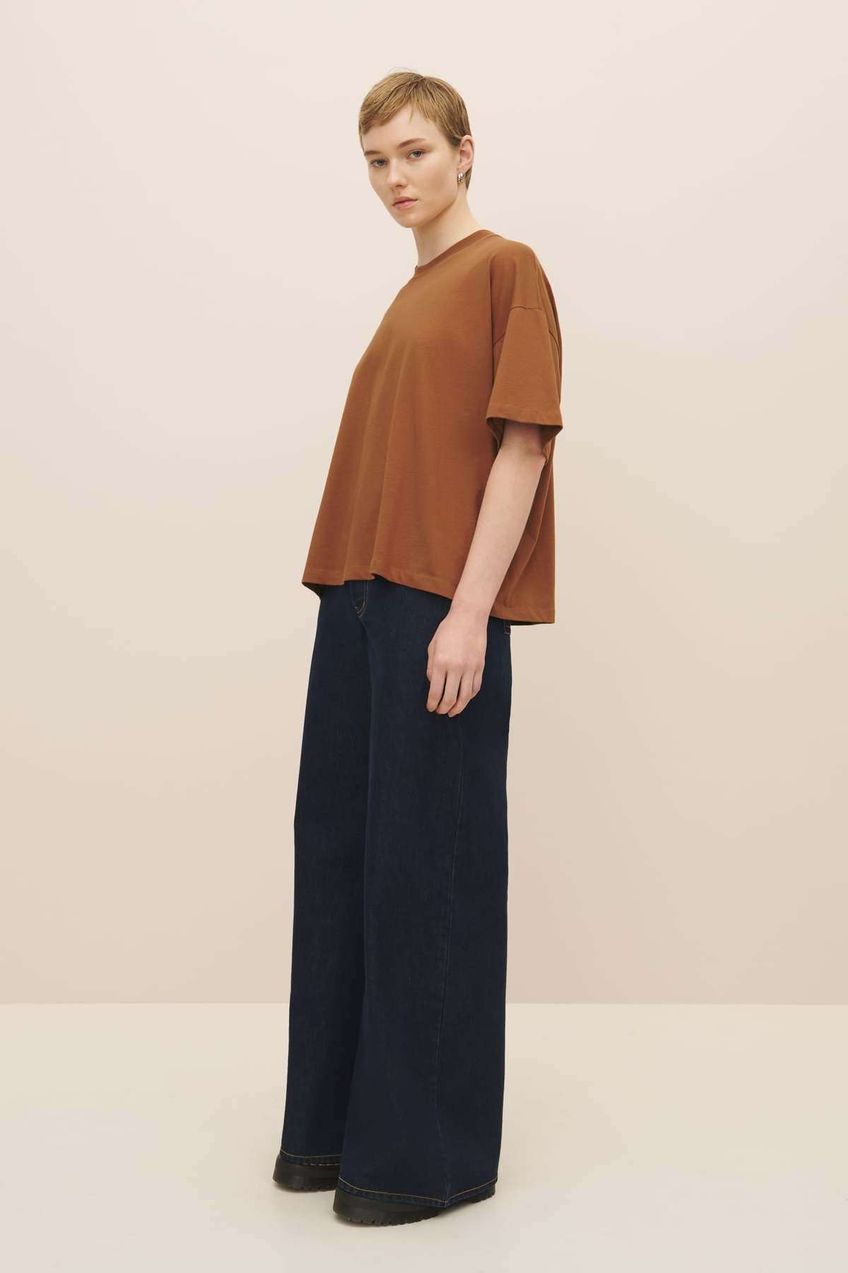 Kowtow Oversized Boxy Tee - Burnt Umber | Garmentory