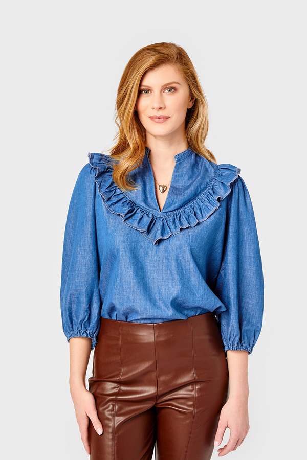 Cartolina Mabel Top - Chambray | Garmentory