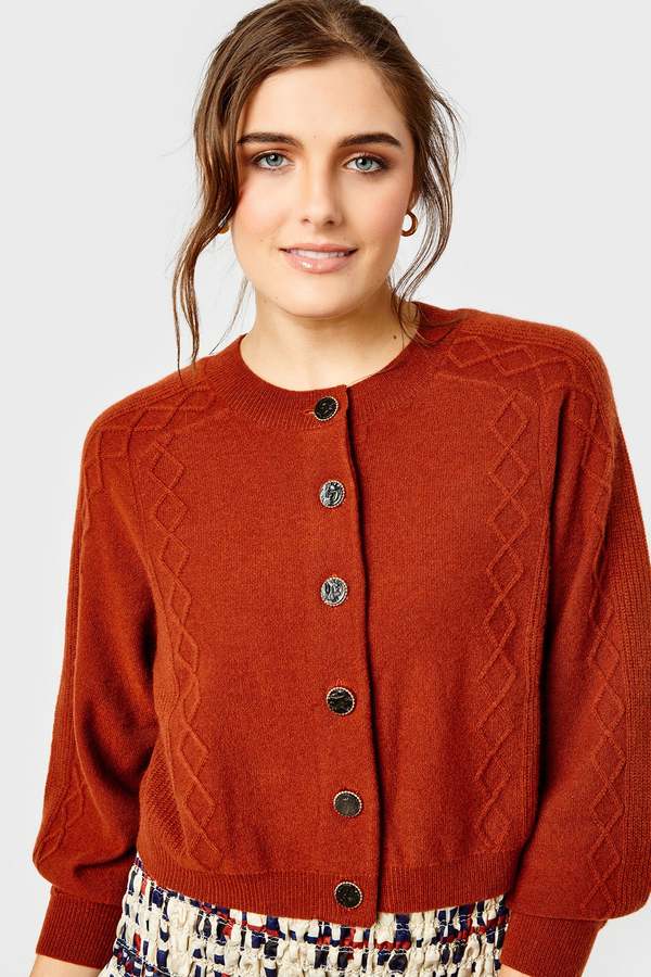 Cartolina Mirabel Cashmere Cardigan - Spice | Garmentory