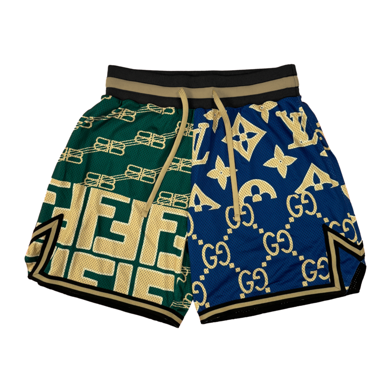 Secret Club Oversized Monogram Mesh Shorts - Fern | Garmentory