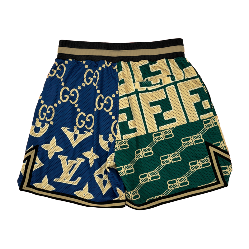 Secret Club Oversized Monogram Mesh Shorts - Fern | Garmentory