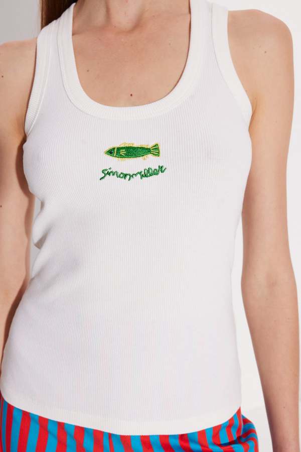Simon Miller Sardine Rib Tank - Fish Embroidery | Garmentory