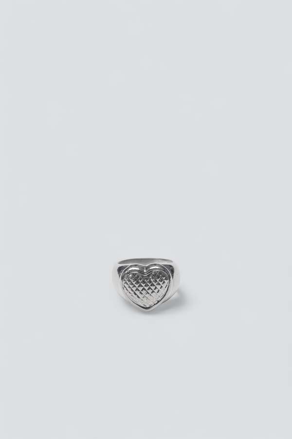 Vintage Sterling Silver Padded Heart Ring - Sterling Silver | Garmentory