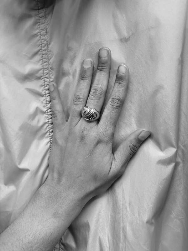 Vintage Sterling Silver Padded Heart Ring - Sterling Silver | Garmentory