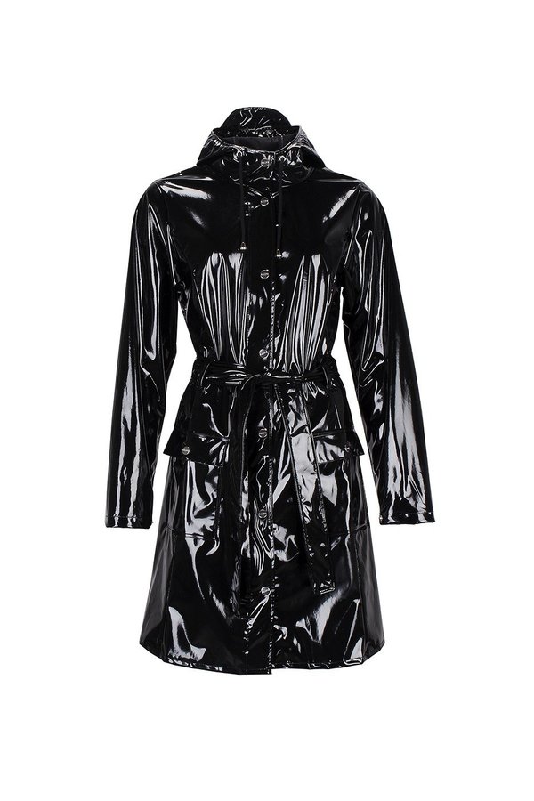 Rains Glossy Curve Jacket - Black | Garmentory