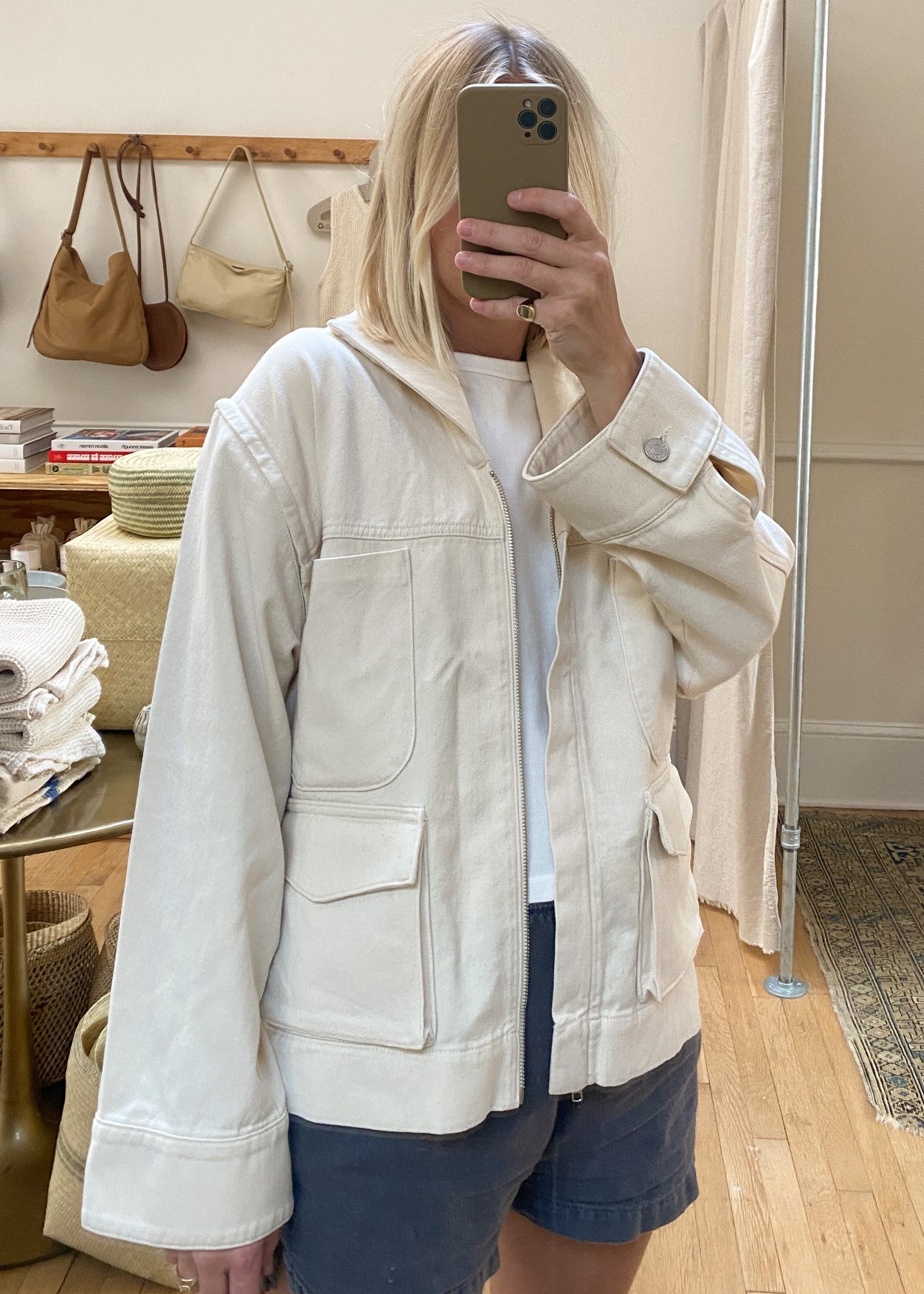 James Street Co. Cargo Denim Jacket - Natural | Garmentory