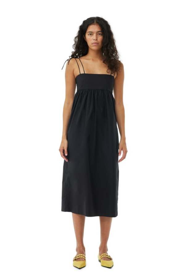 Ganni Cotton Poplin String Midi Dress | Garmentory