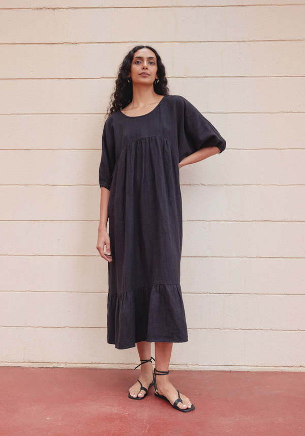 First Rite Tiered Dress - Black | Garmentory